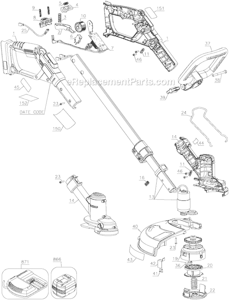 SA SPOOL AND LINE, SINGLE 90564281 - OEM Black and Decker ...