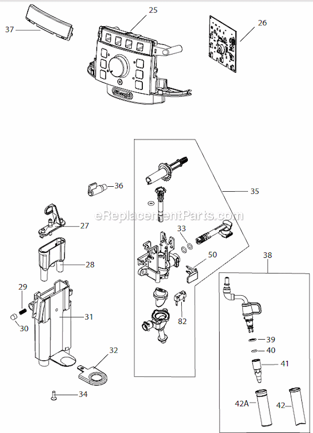 DLS-KNOB STEAM CHROMED+SPRING( AS00008493 - OEM DeLonghi ...