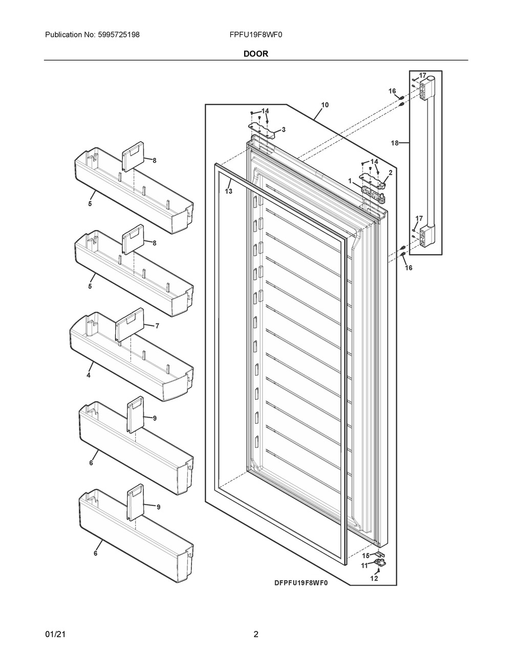 DOOR ASSEMBLY 5304524739 - OEM Frigidaire - eReplacementParts.com