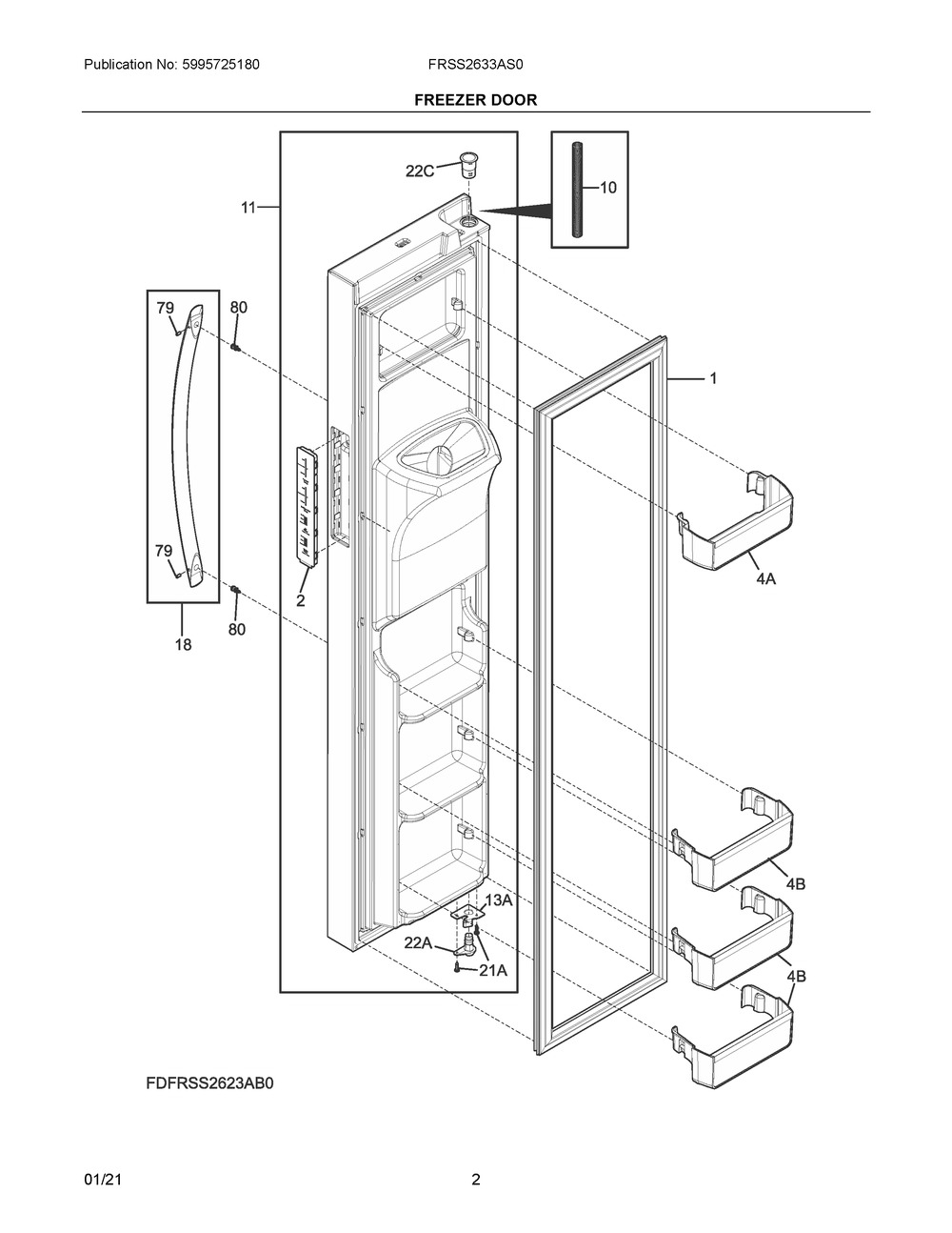 DOOR ASSEMBLY 5304525969 - OEM Frigidaire - eReplacementParts.com