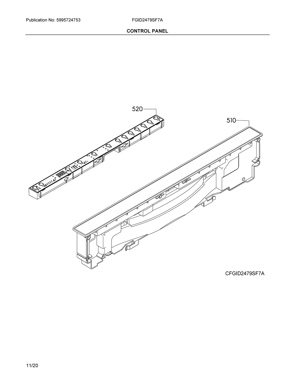Control Panel A18195201 - OEM Frigidaire - eReplacementParts.com