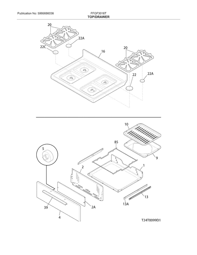 MAIN TOP 316610054 - OEM Kenmore - eReplacementParts.com