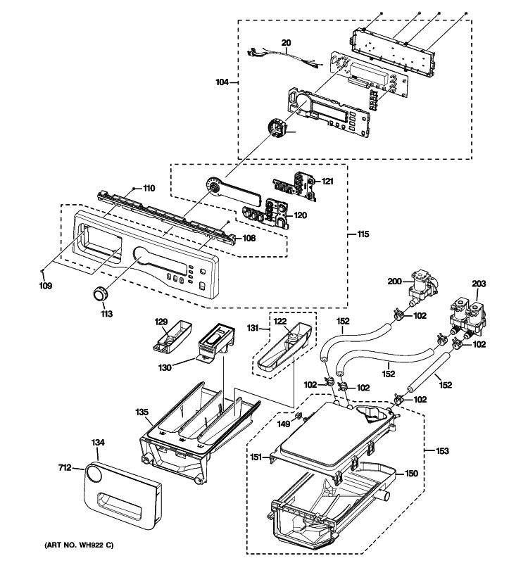CONTROL PANEL Assembly White WH42X10817 - OEM General Electric ...