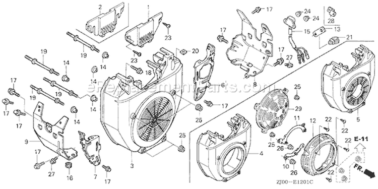 Cover- Fan R280 19611-ZJ1-840ZC - OEM Honda - eReplacementParts.com