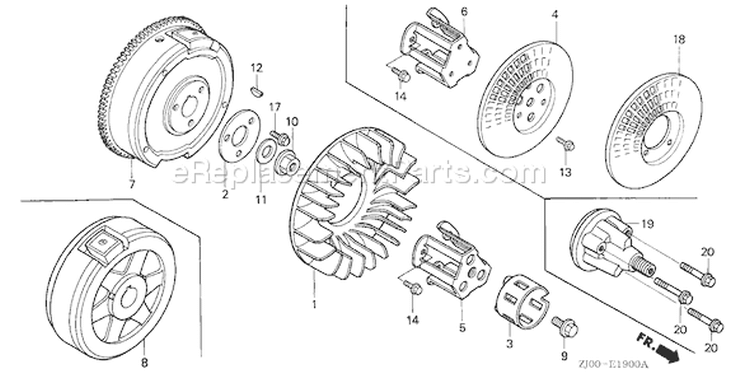 Fan- Cooling 19511-ZJ1-000 - OEM Honda - eReplacementParts.com