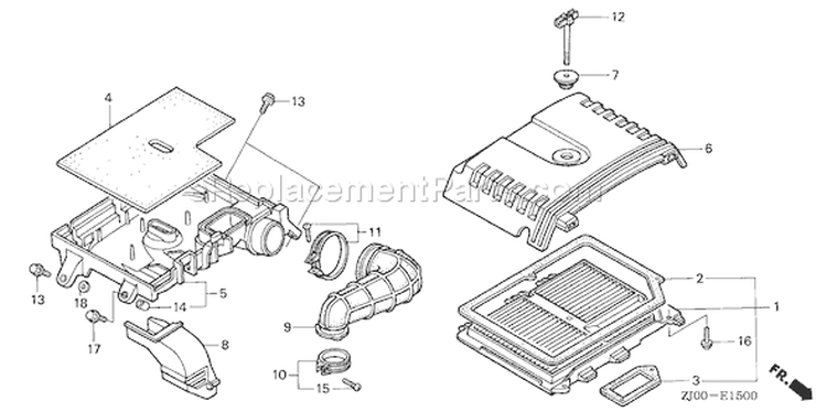 Element Set- Air Cleaner 17010-ZJ1-820 - OEM Honda - eReplacementParts.com