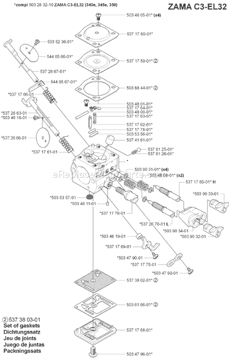 Carburetor 503283210 - OEM Husqvarna - eReplacementParts.com