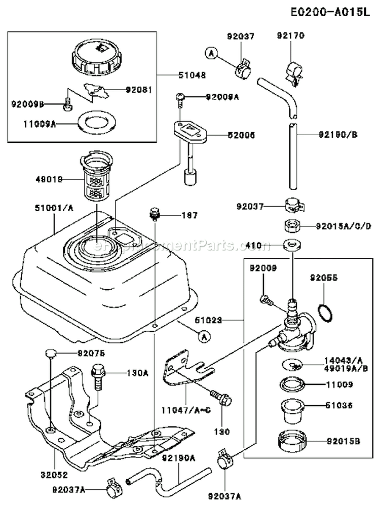 Tube-4X8X180 92190-2040 - OEM Kawasaki - eReplacementParts.com