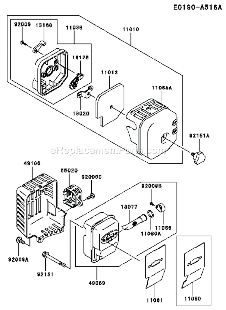 Element-air Filter 11013-2208 - OEM Kawasaki - eReplacementParts.com