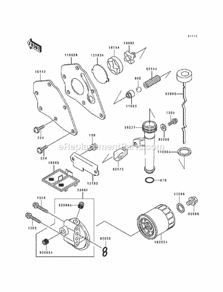 Oil Filter 49065-2071 - OEM Kawasaki - eReplacementParts.com