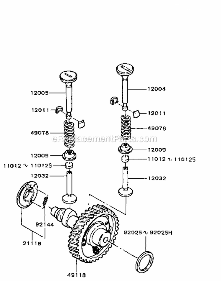 Valve-Intake 12004-2086 - OEM Kawasaki - eReplacementParts.com