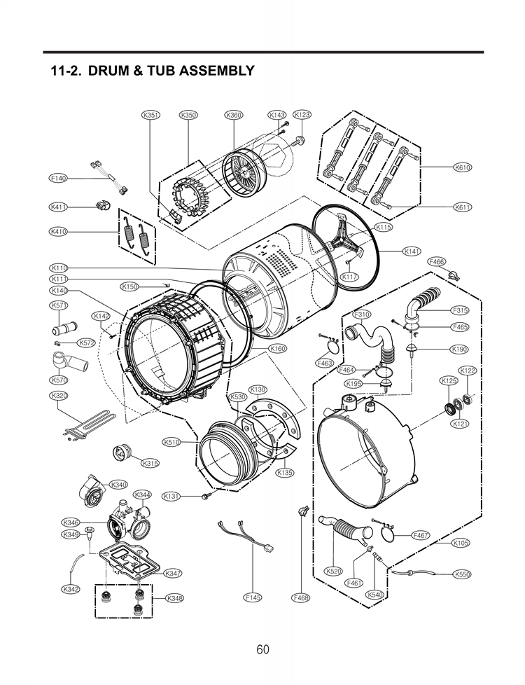 TUB ASSEMBLY,OUTER AJQ73413809 - OEM LG - eReplacementParts.com