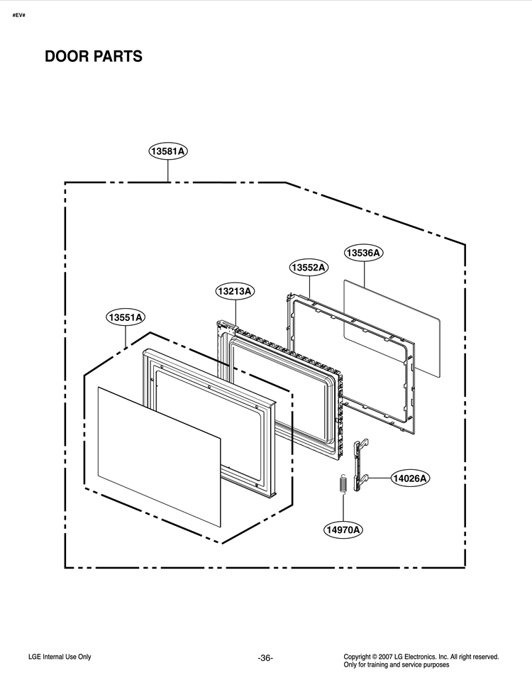 Door Frame Assembly 3213W0A012G - OEM LG - eReplacementParts.com
