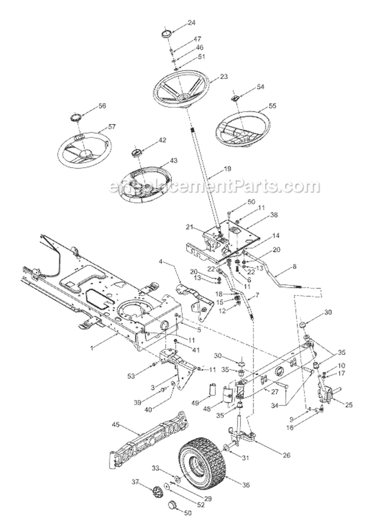 Left Hand Axle Assembly, .625/.750 Diameter 938-0021 - OEM MTD ...