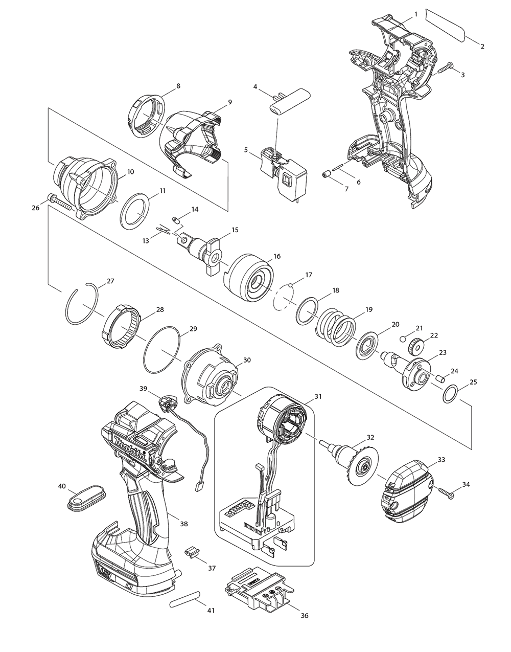 Hammer Case Cpl., Xwt02 140K43-7 - OEM Makita - eReplacementParts.com