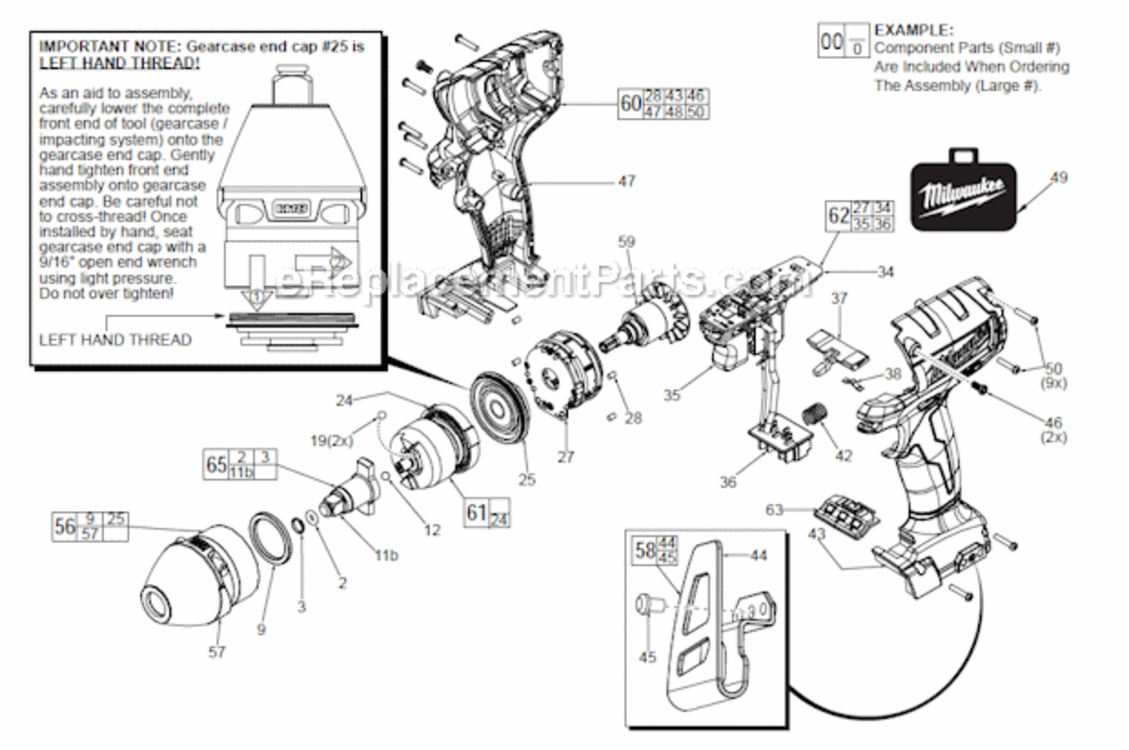 3/8" Square Anvil Assembly 42-06-0025 - OEM Milwaukee ...