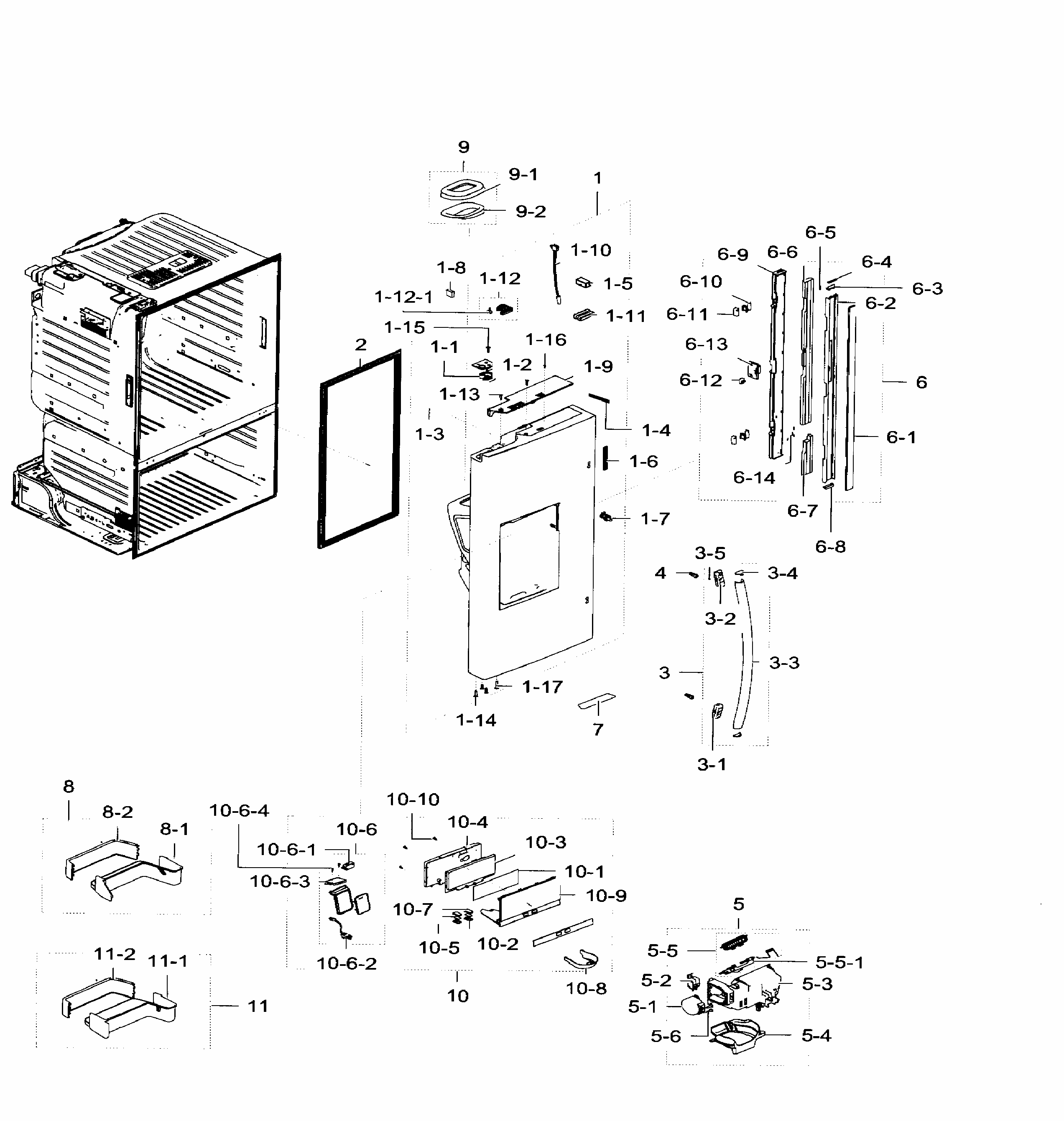 A/S ASSY-ASSY DOOR FOAM-REF LEFT;DA91-03 DA82-02491D - OEM Samsung ...