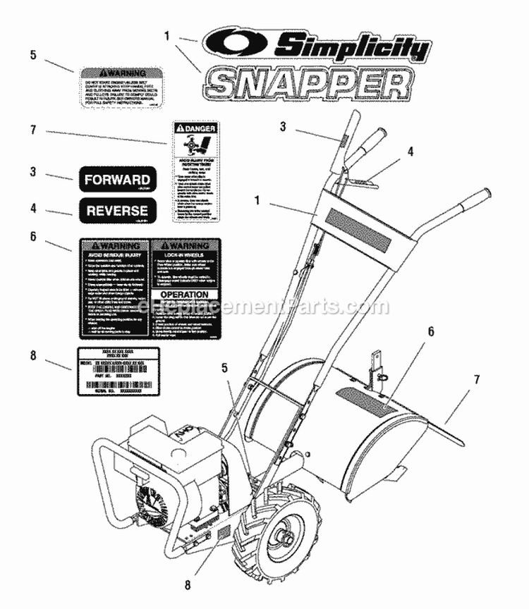 OEM Snapper 7104148YP DECAL, LOGO, REAR - eReplacementParts.com