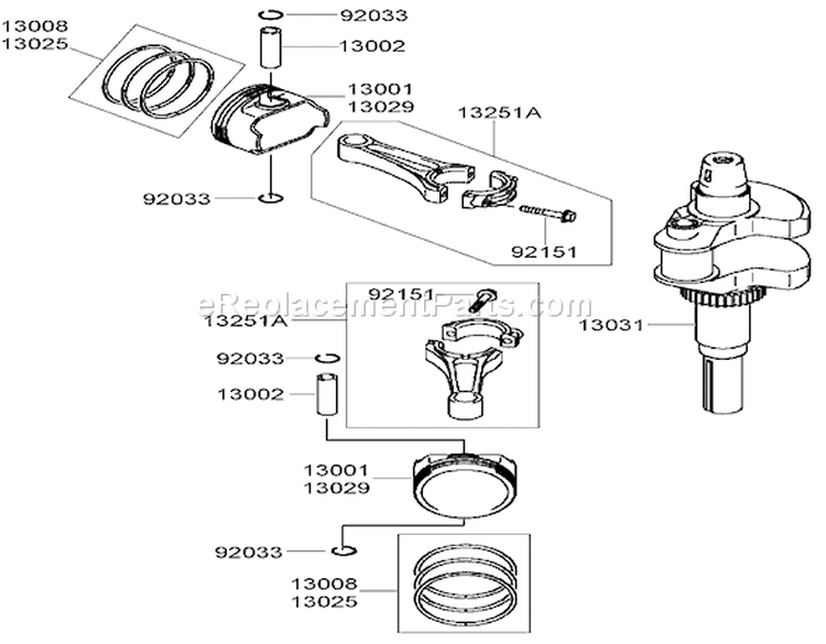 Crankshaft-Comp 13031-7048 - OEM Kawasaki - eReplacementParts.com