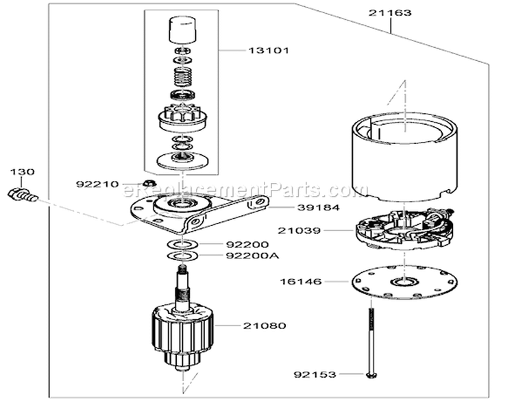 Starter-Electric 21163-7031 - OEM Kawasaki - eReplacementParts.com