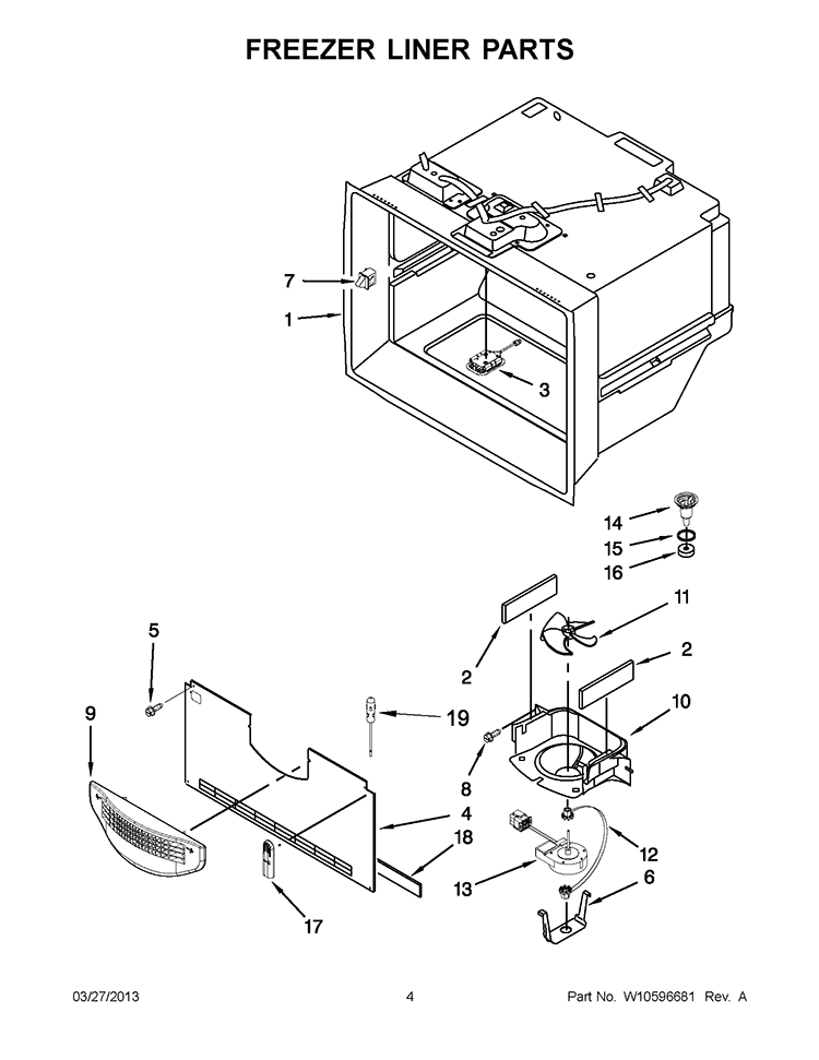 Evaporator Motor W11452196 - OEM Whirlpool - eReplacementParts.com