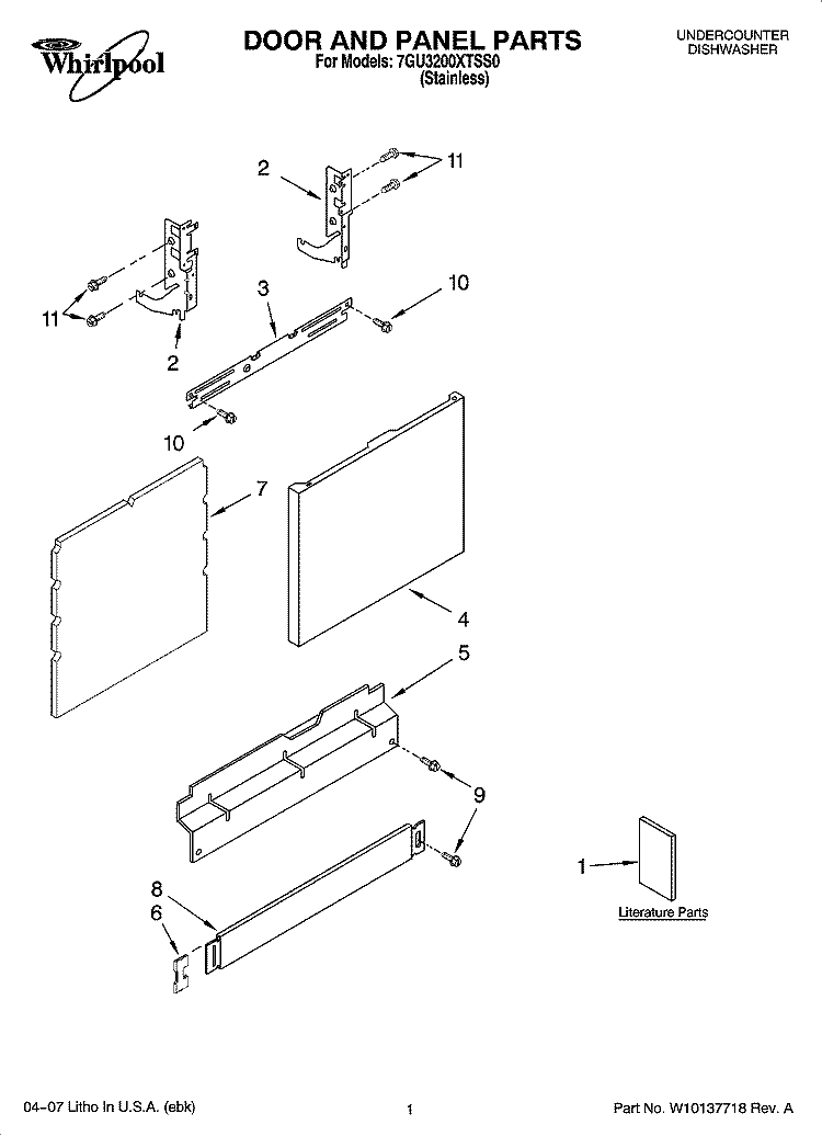 Door Hinge W11612302 - OEM KitchenAid - eReplacementParts.com
